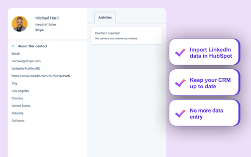 LinkedIn to HubSpot Chrome Extension | Hublead